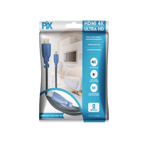 Cabo HDMI X Micro 4K ULTRAHD - HDMI 2.0 - Eletro Parts