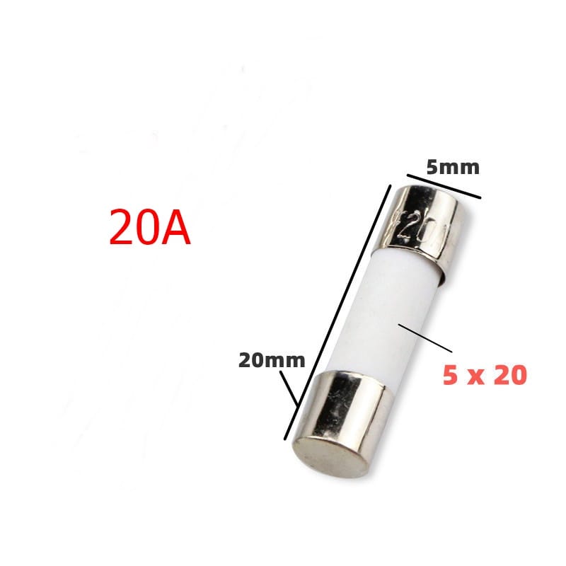 Fusível Cerâmico 20A Pequeno 5×20 – C20AGKF - Eletro Parts