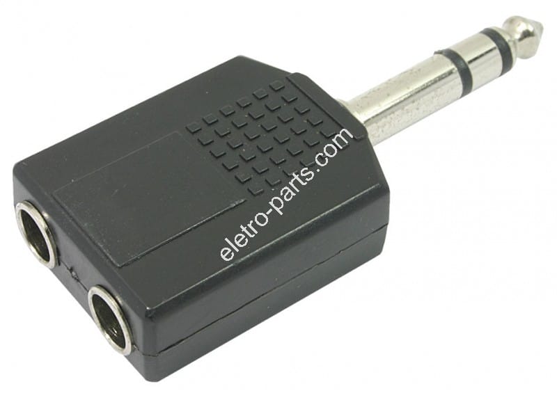 Adaptador P10 Stereo Macho para 2x P10 Stereo Fêmea - Eletro Parts