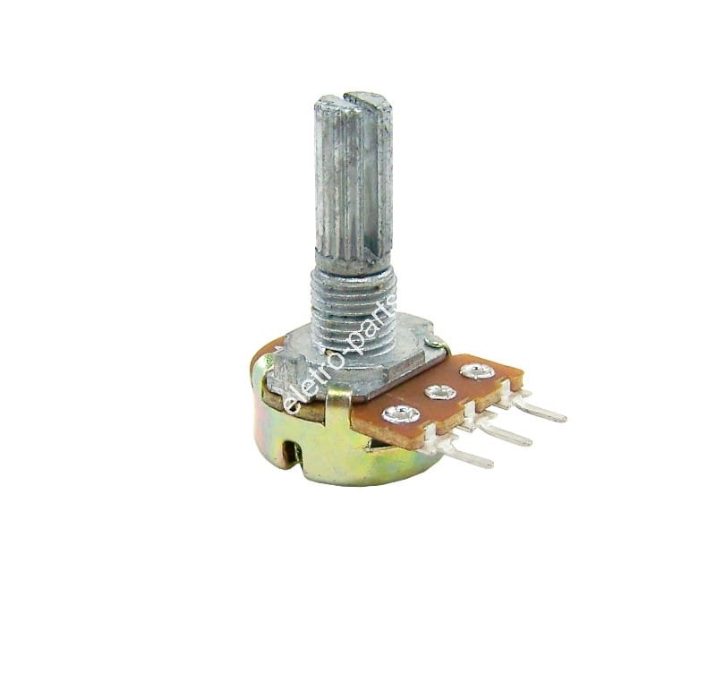 Potenciômetro 3 Terminais 100KA L20 / 16mm Logarítmico - Eletro Parts