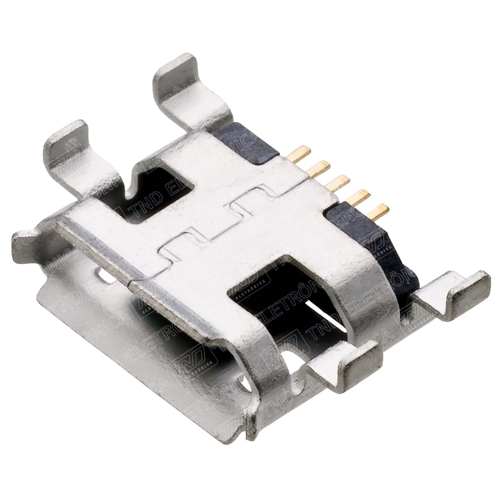 Conector Micro USB Fêmea com Asa - Eletro Parts
