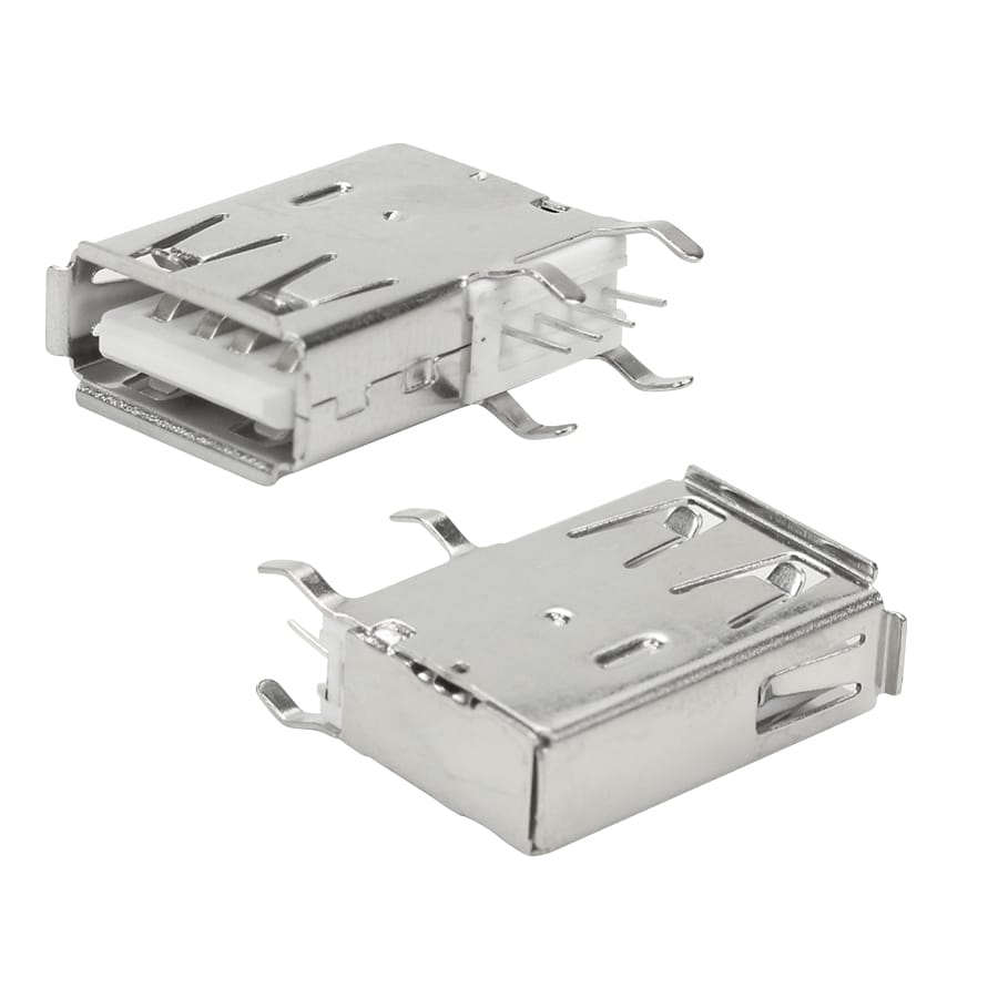 Conector USB Fêmea 90º Vertical - Eletro Parts