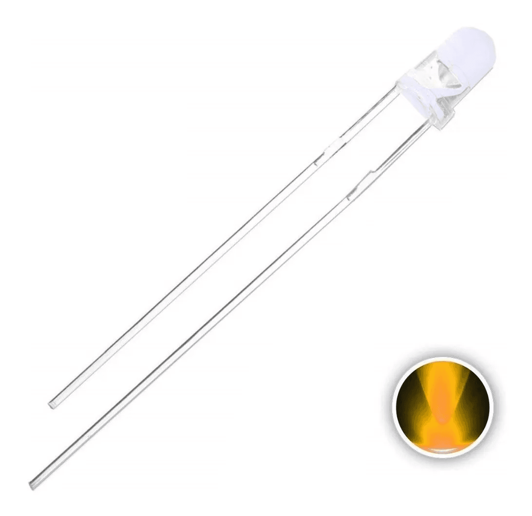 Led Alto Brilho 3mm Amarelo 4.000MCD - Eletro Parts