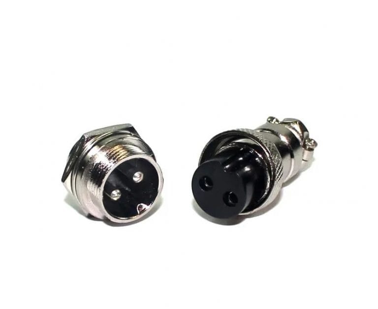 Conector Mike 2 Pinos Macho/Fêmea - Conjunto - Eletro Parts