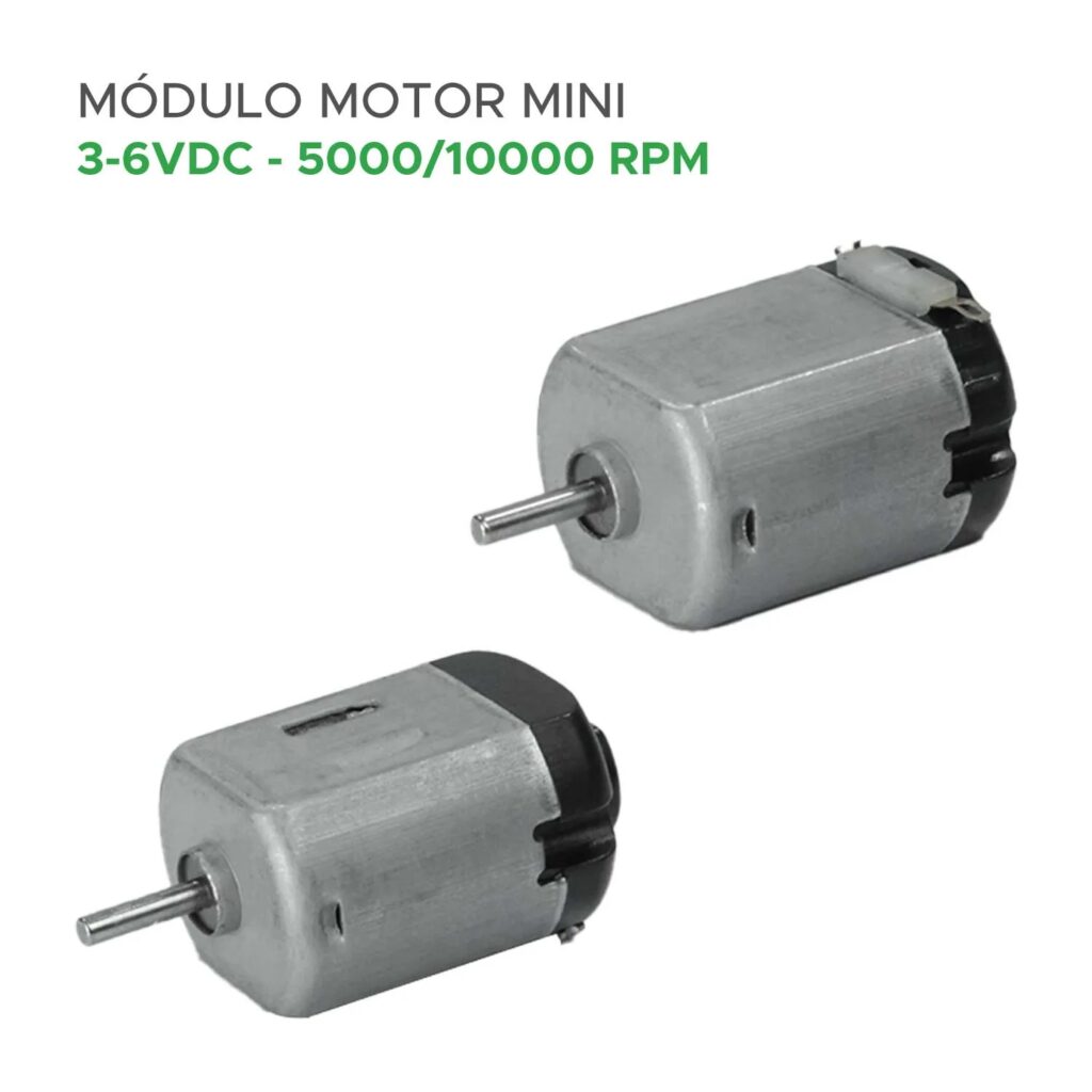 Mini Motor DC 3~6 Volts / 5.000 / 10.000RPM - Kit com 2 Peças - Eletro ...
