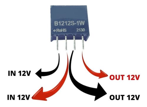C.I. B1212S - 1W / Conversor DC DC Isolador 12V - Isolador de Ruídos ...