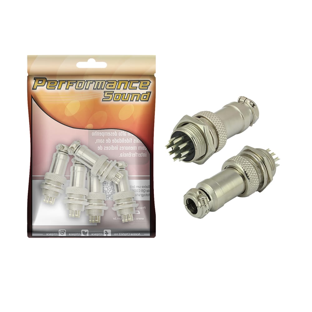 Conector Mike 10 Pinos Macho x Fêmea - Conjunto - Eletro Parts