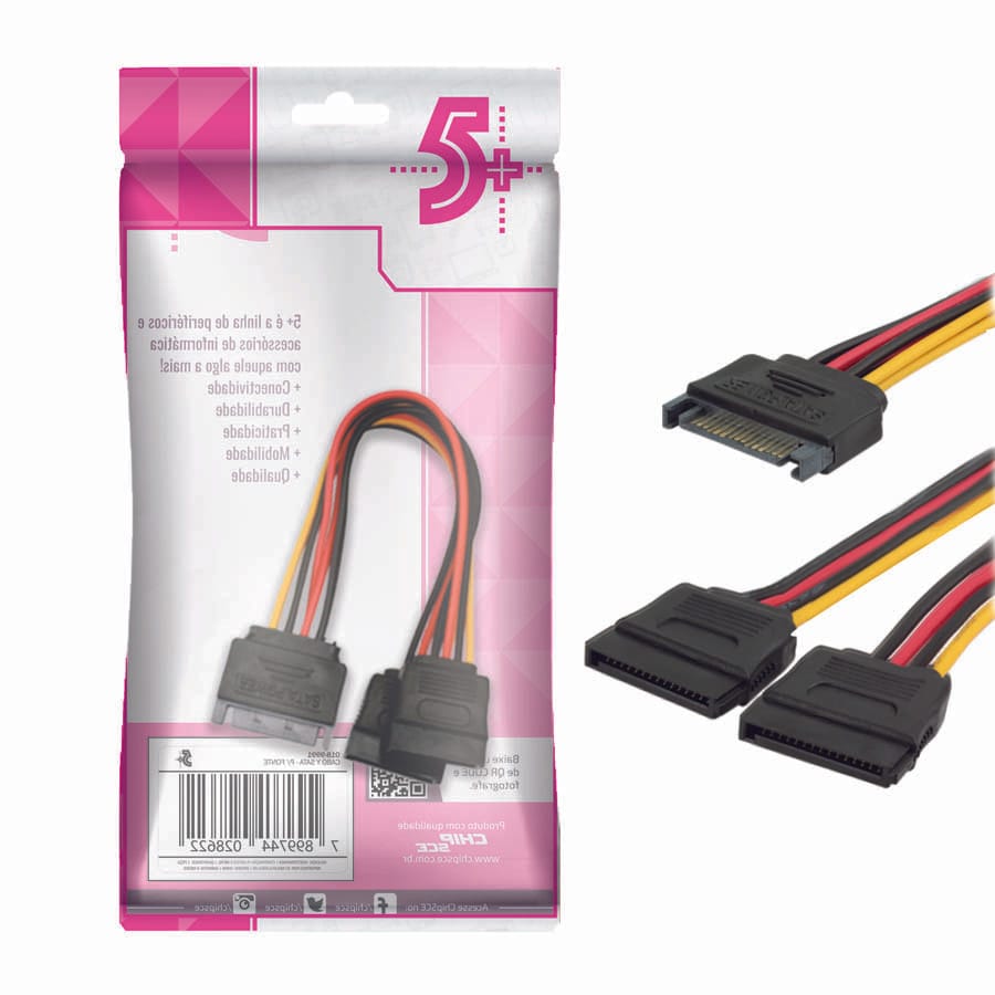 Cabo Sata Energia Y - 1 Macho / 2 Fêmeas com 15cm - Eletro Parts