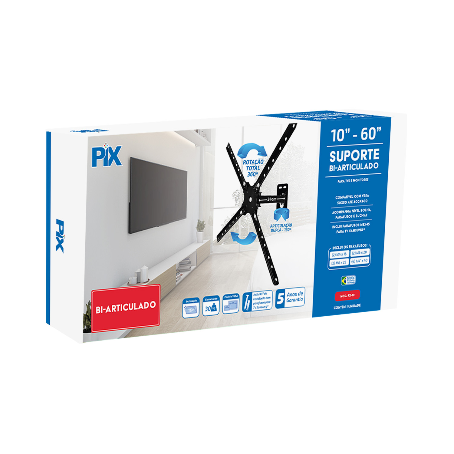 Suporte Bi-Articulado para TV's de 10 a 60 Polegadas - Eletro Parts