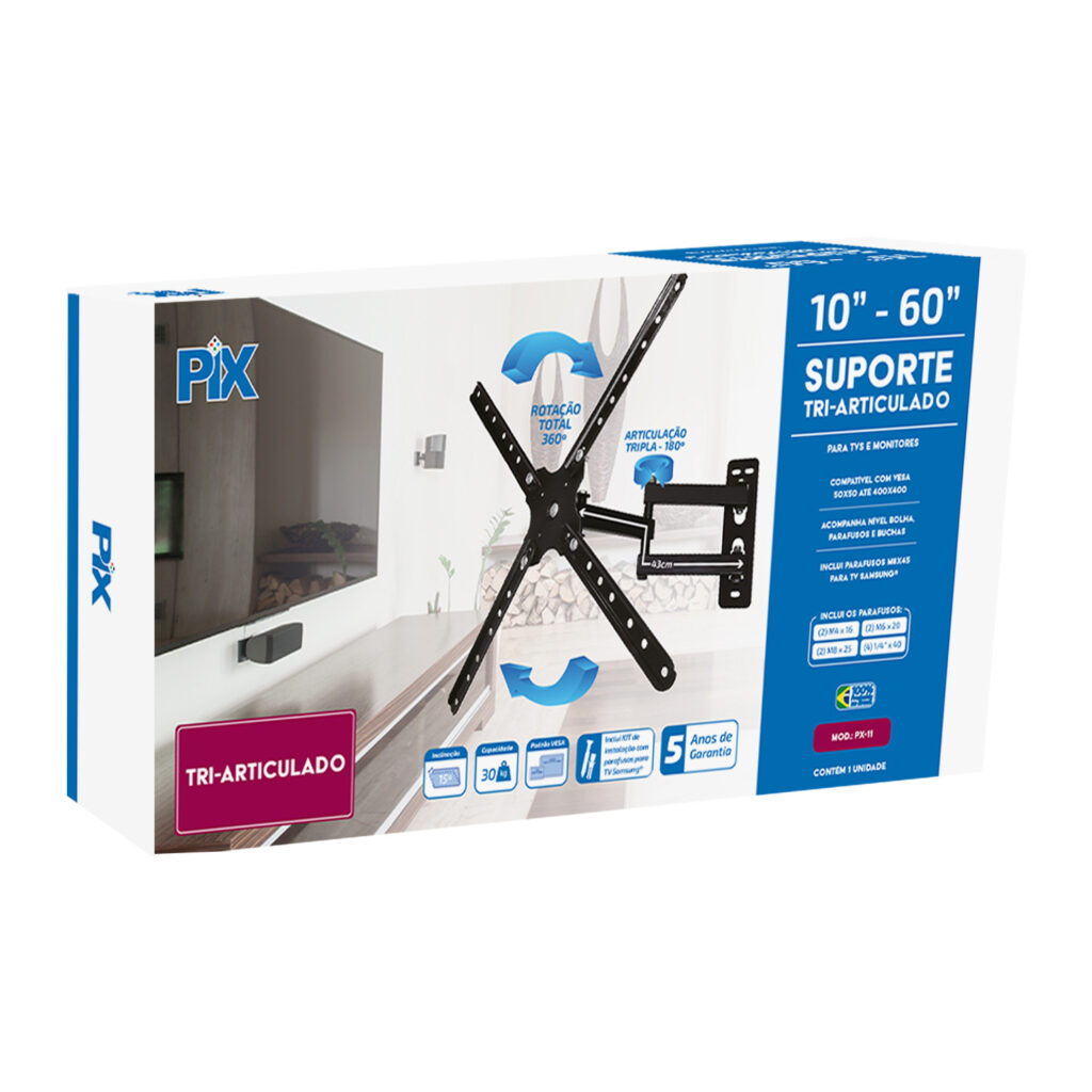 Suporte Tri-Articulado para TV's de 10 a 60 Polegadas - Eletro Parts