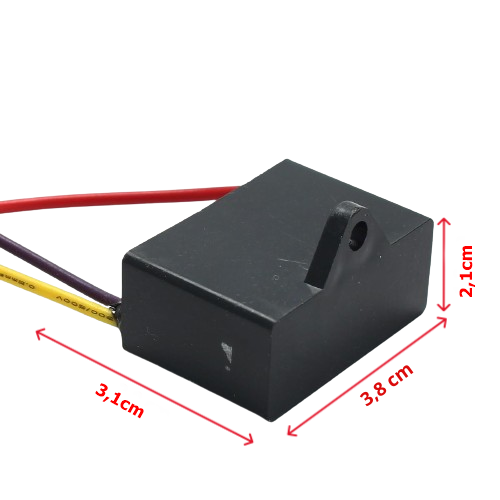 Capacitor Retangular de Partida CBB61 1,0 + 2,0UF x 250V - Eletro Parts