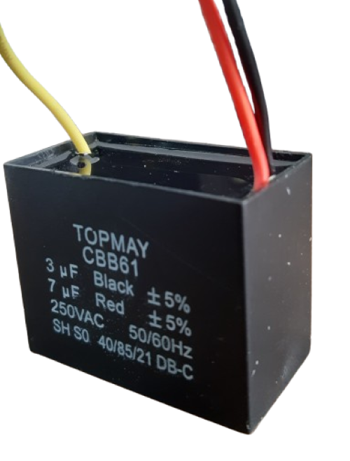 Capacitor Retangular de Partida CBB61 3,0 + 7,0UF x 250V - Eletro Parts