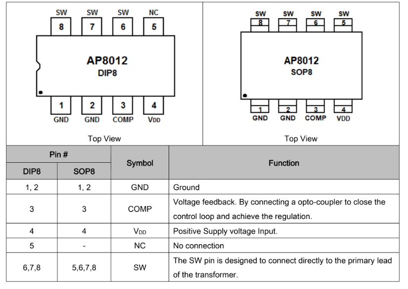 Circuito Integrado AP8012H - Dip 8 - Eletro Parts