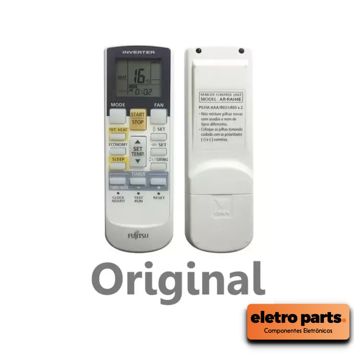 Controle Ar Condicionado FUJITSU AR-RAH4E - Original - Eletro Parts